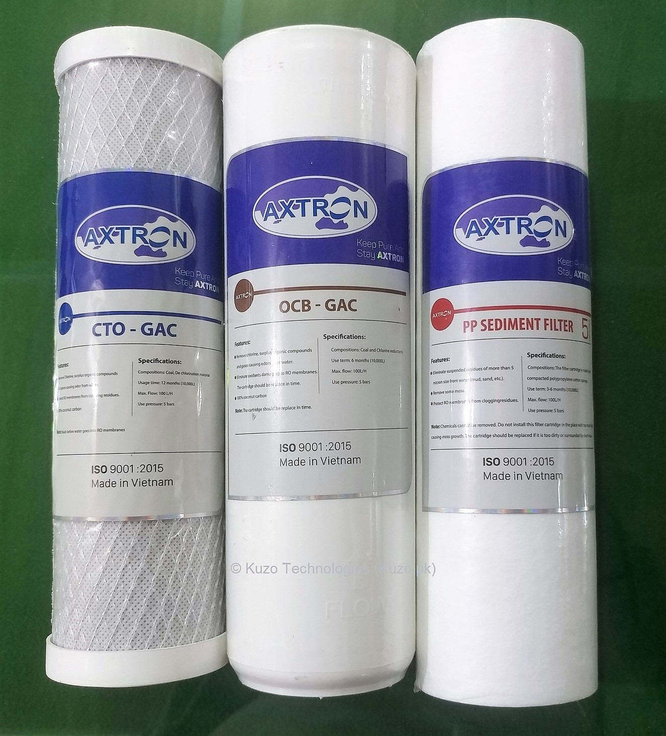 Axtron Water Filter Cartridge 3 in 1 (Vietnam) PP Sediment, OCB-GAC ...